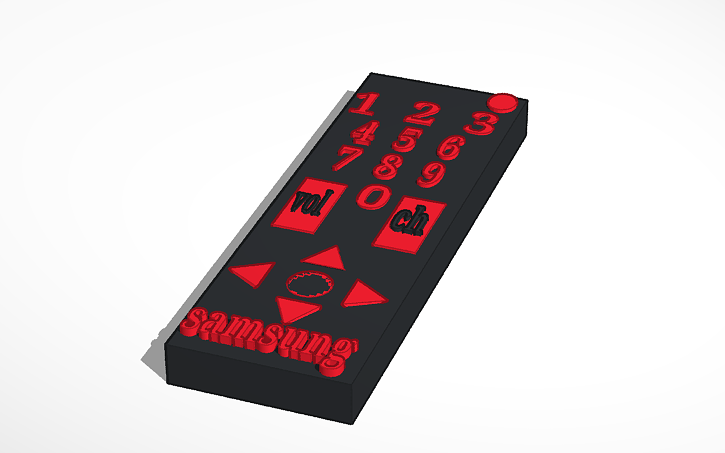 3D design Samsung tv remote - Tinkercad
