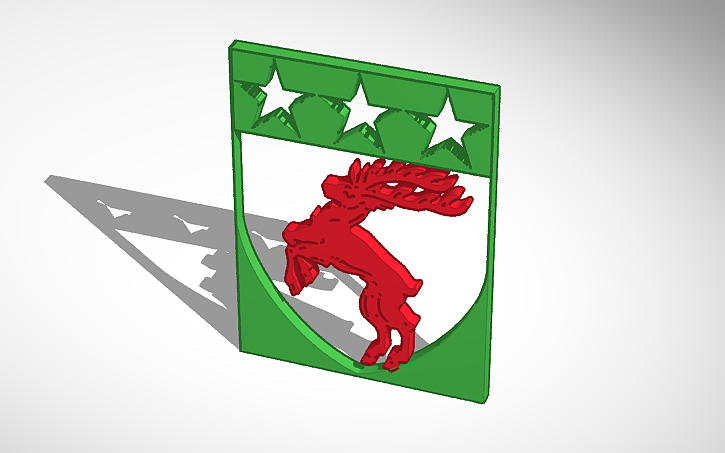 3D design Heraldic Stag Crest McDavitt/ O'Doherty/Davidson - Tinkercad