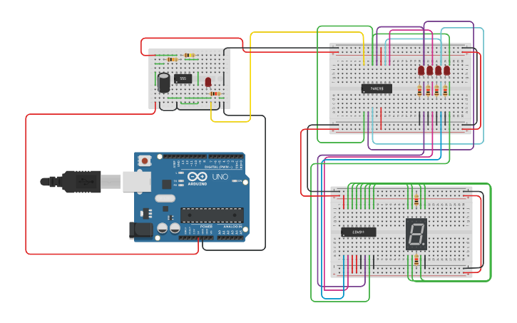 Circuit design 7 Segment Decoder - Tinkercad