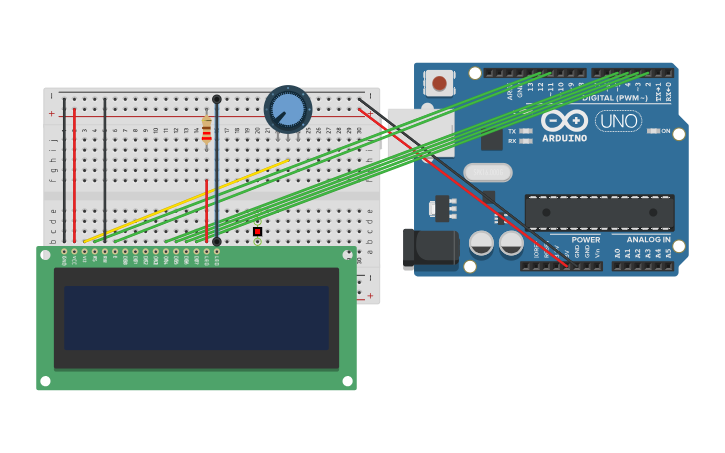 Circuit design LCD project | Tinkercad
