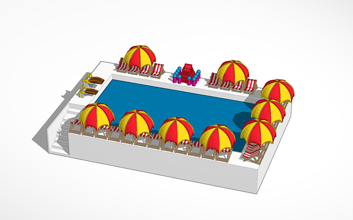 3D design Swimming Pool [100x150] - Tinkercad