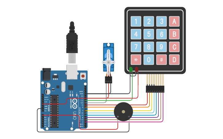 Circuit Design Password Door Tinkercad