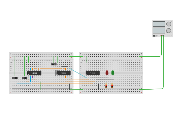 Circuit design full adder using NAND gate - Tinkercad