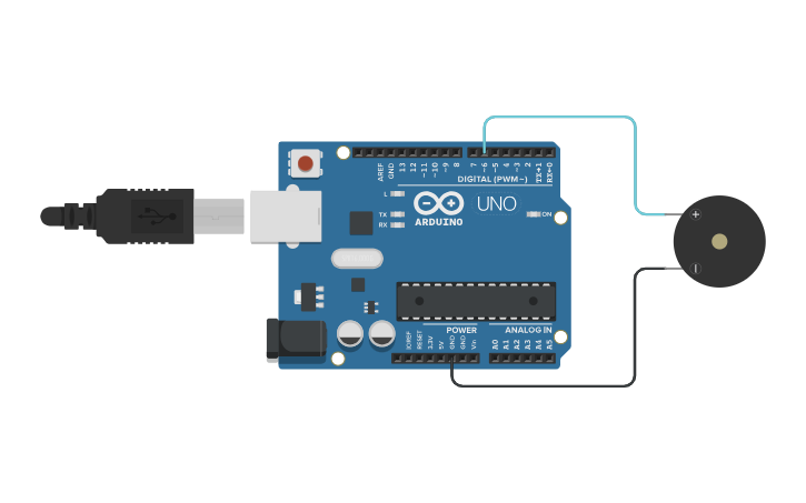 Circuit design Arduino Happy Birthday Song - Tinkercad