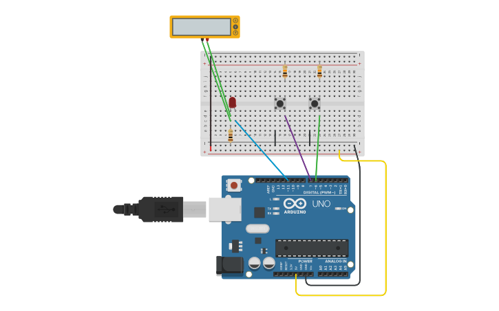 Circuit design control de brillo de un led - Tinkercad