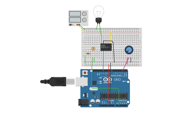 Circuit design PIR Sensor Light | Tinkercad