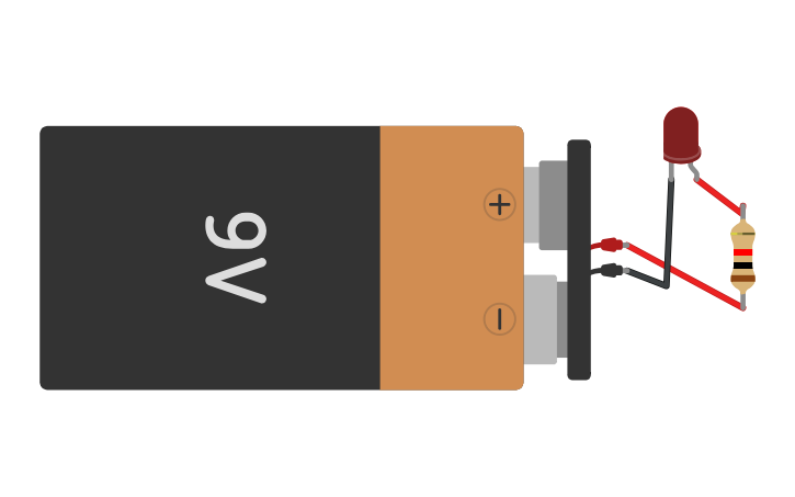 Circuit design Led light with resistor project 1 | Tinkercad