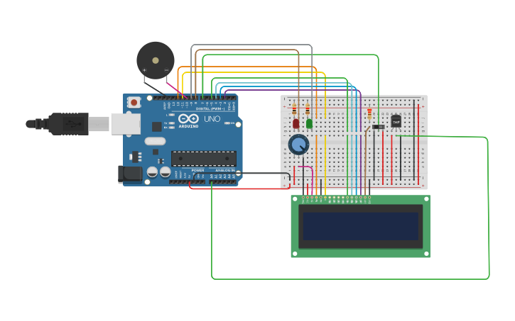 Circuit design Display Date, Time, Temperature using LCD + Temperature ...