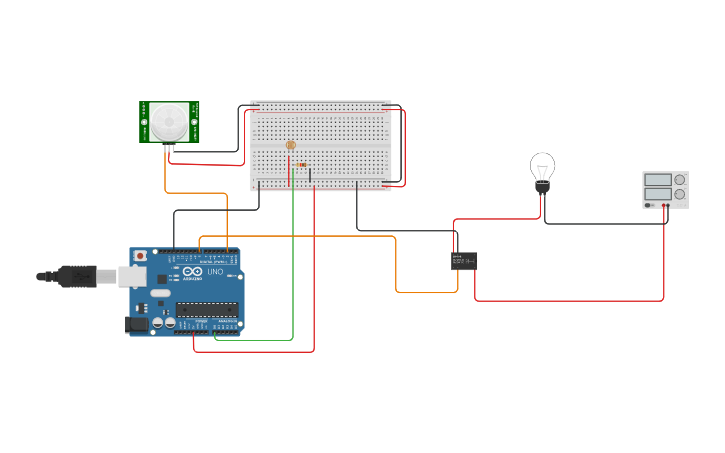 Circuit design Copy of Automatic Room Light Controller - Tinkercad
