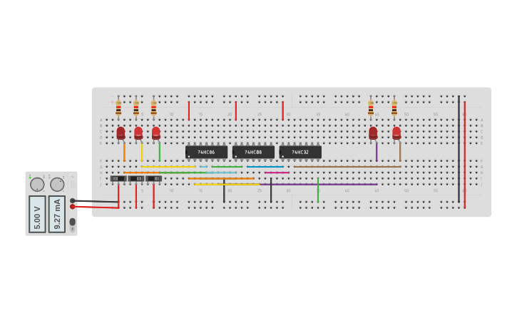 Circuit design Full Adder | Tinkercad