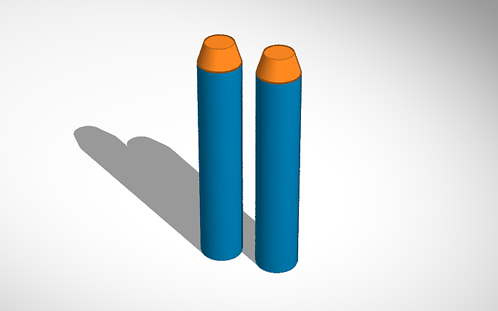 3D design two Nerf Darts | Tinkercad