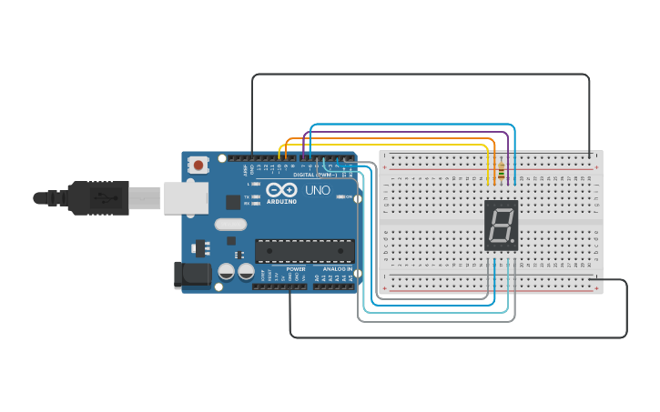 Circuit design Uso Visor de 7 Segmentos - Tinkercad Circuit design Uso Visor de 7 Segmentos - Tinkercad
