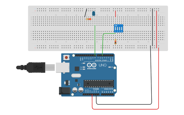 Circuit design PRACTICA 5 - Tinkercad Circuit design PRACTICA 5 - Tinkercad