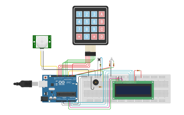 Circuit Design Security Alarm System Project Tinkercad
