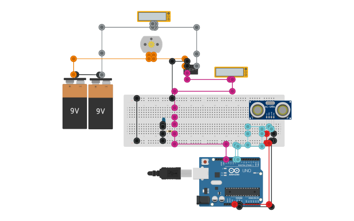 Circuit design Motor Control Using Ultrasound Sensor With Arduino Uno ...