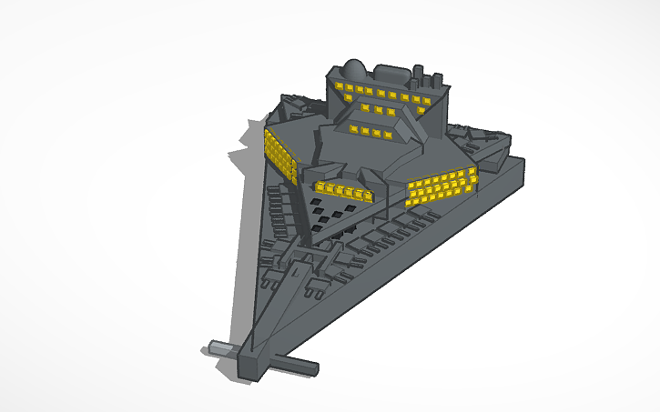 3D design First Order Star Destroyer The Finalizer Build #12 - Tinkercad