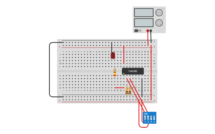 Circuit Design Simulação Porta Nor Tinkercad