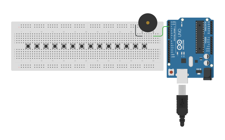 Circuit design Ultrasonic Sensor + Buzzer + LED - Tinkercad Circuit design Ultrasonic Sensor + Buzzer + LED - Tinkercad