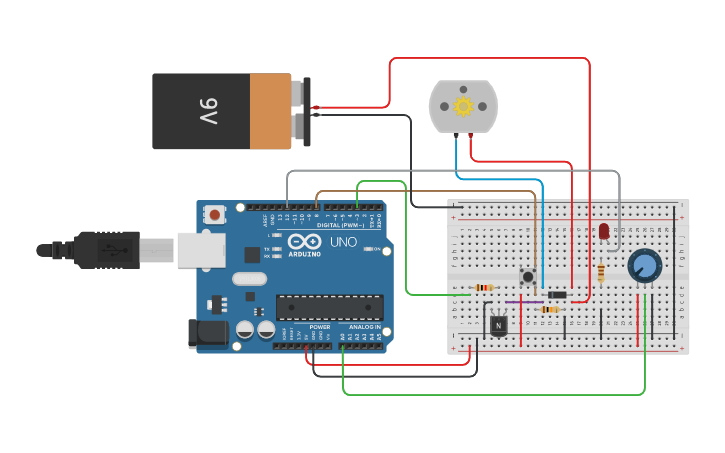 Circuit design Comando motore in cc con arduino - Tinkercad