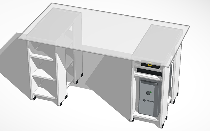 3D design PC Desk - Tinkercad