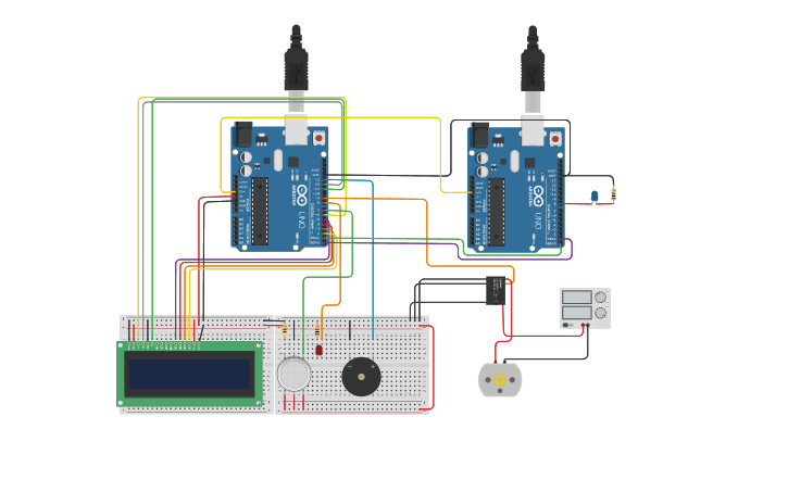 Circuit Design Gas Detection System Tinkercad