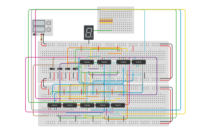 Circuit design 7 segment external | Tinkercad