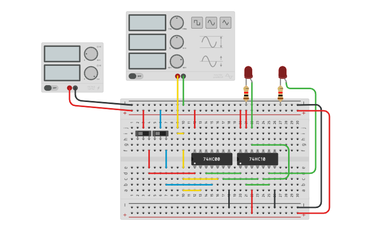 Circuit design SR Flip Flop - Tinkercad