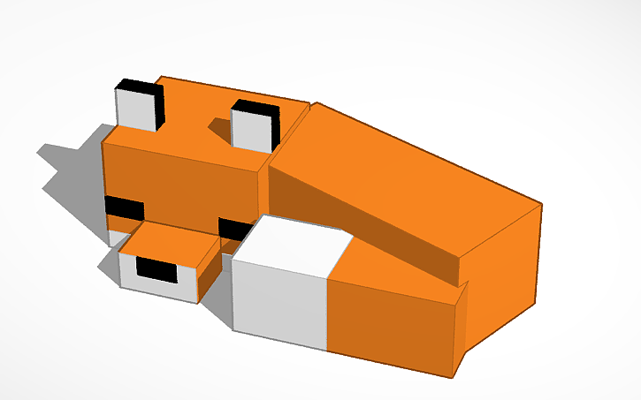 3D design Sleeping Fox - Tinkercad
