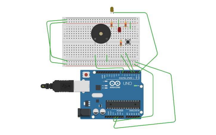 Circuit design morse code - Tinkercad