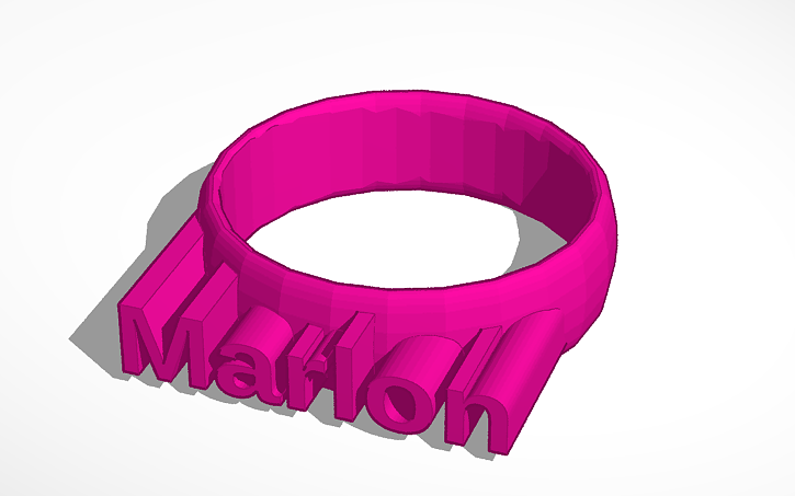 3D design Custom Name Ring Kit - Tinkercad