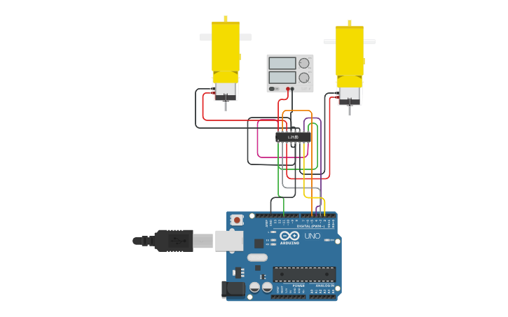 Circuit design PROJETO AGV - TESTE DE MOTORES - Tinkercad Circuit design PROJETO AGV - TESTE DE MOTORES - Tinkercad