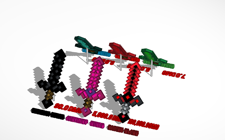 3D design weapons minecraft. - Tinkercad