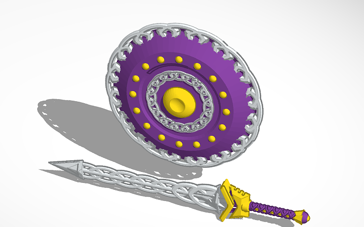 3D design Fantasy Sword & Shield - Infinity Loop | Tinkercad
