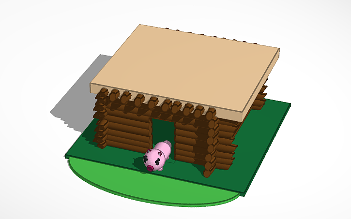 3D design 2nd Little Pig - Tinkercad