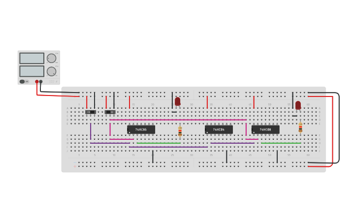 Circuit design half subtractor | Tinkercad