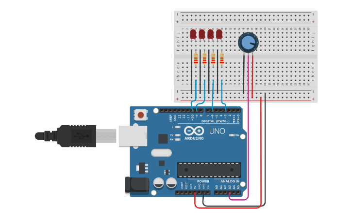 Circuit design analog pin - Tinkercad