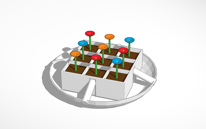 3D design Planter: Assembled and with plants | Tinkercad