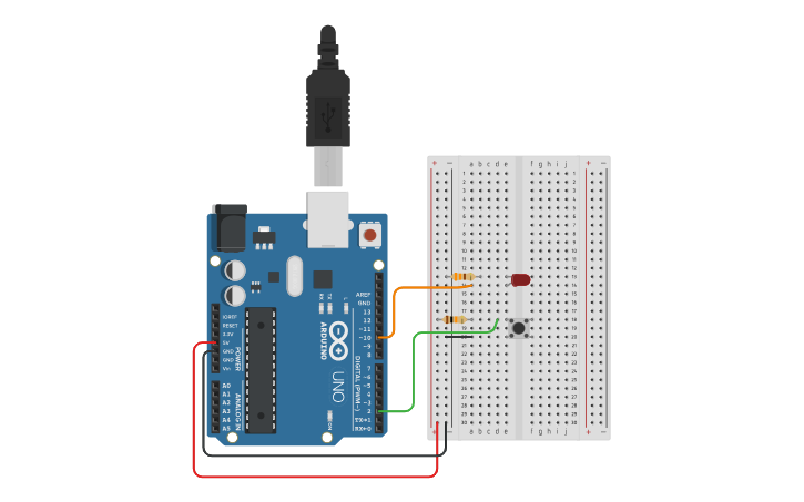 Circuit design Lab 3 - Figure 9 push button - Tinkercad