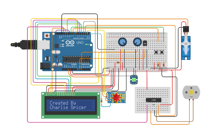 Circuit design MECHENG 201 Mechatronics Project - Tinkercad