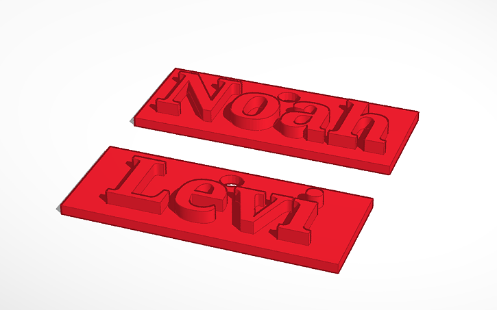 3D design Name Tags - Tinkercad
