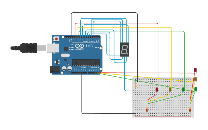 Circuit Design Traffic Light Tinkercad