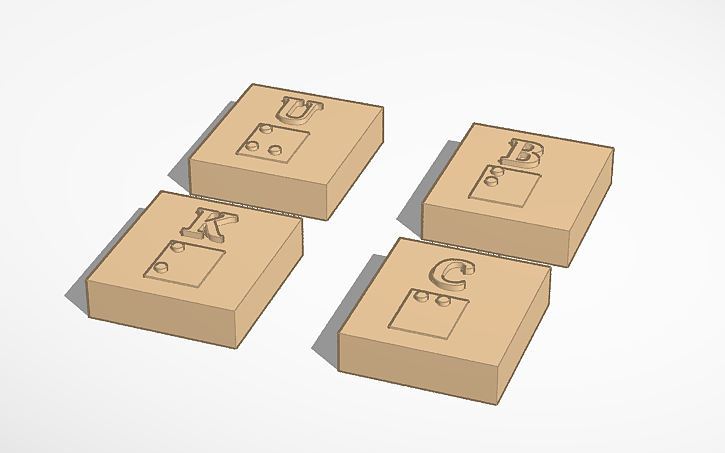 3D design Braille Letters 2.0 - Tinkercad