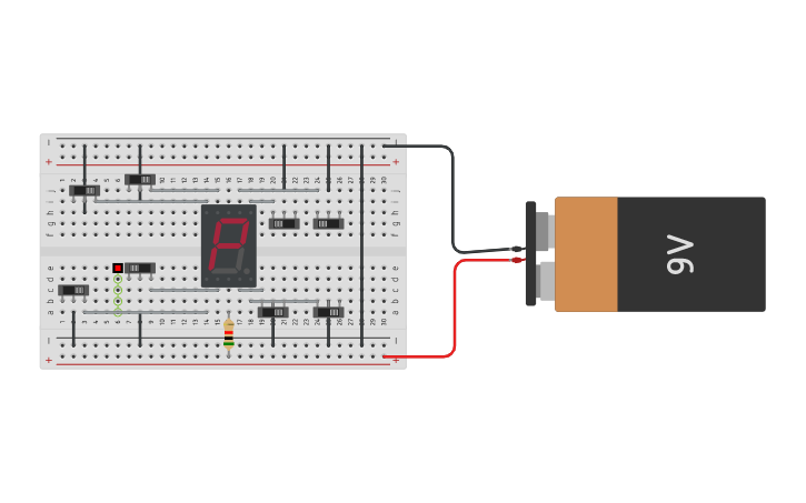 Circuit Design Display 7 Segmentos Tinkercad 1971
