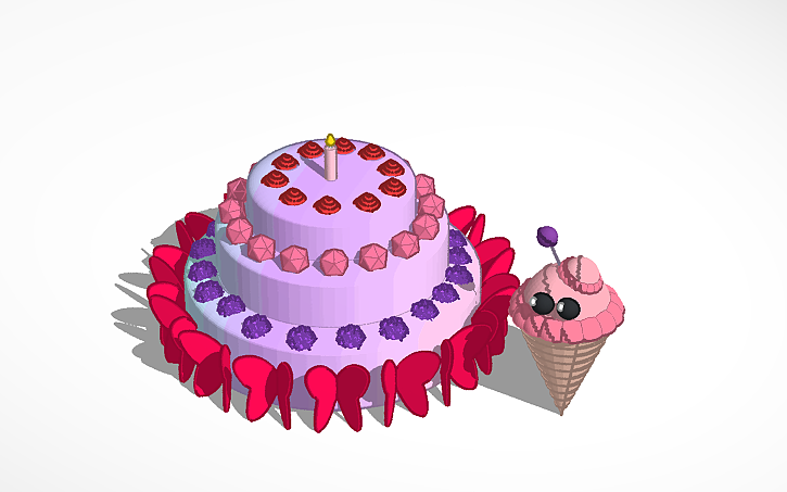 3D design Gradient Super Tasty Cake and Ice Cream #3 - Tinkercad