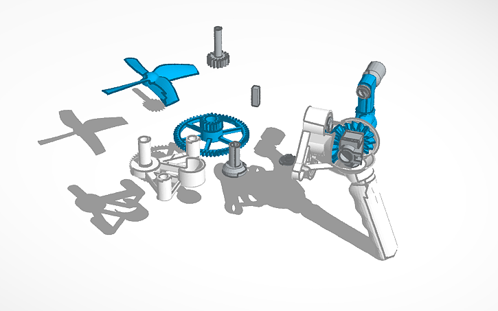 3D design Handheld Wind Making Device - Exploded | Tinkercad