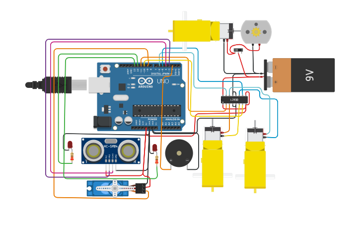 Circuit design Autonomous Vacuum cleaner Circuit Design - Tinkercad