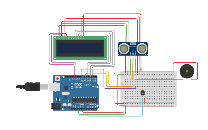 Circuit design water-level-monitoring-system - Tinkercad