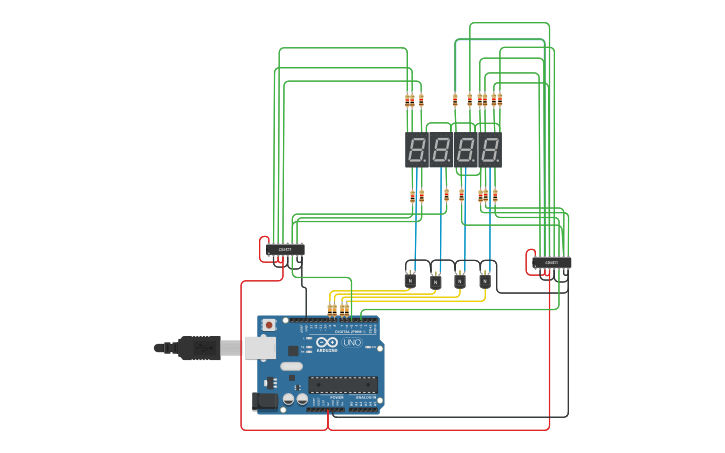 Circuit design Laboratorium #1 _ 7 segment LED | Tinkercad