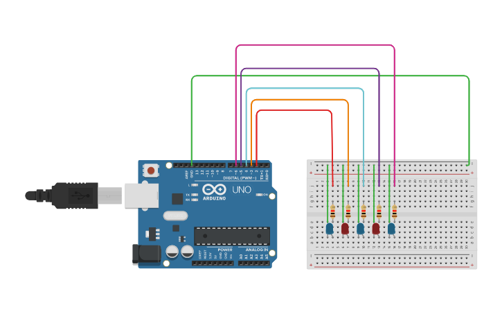 Circuit Design 2 เปิดปิดหลอก Led 2 Tinkercad