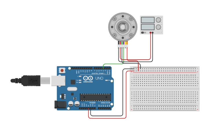 Circuit design Dc motor with encoder - Tinkercad